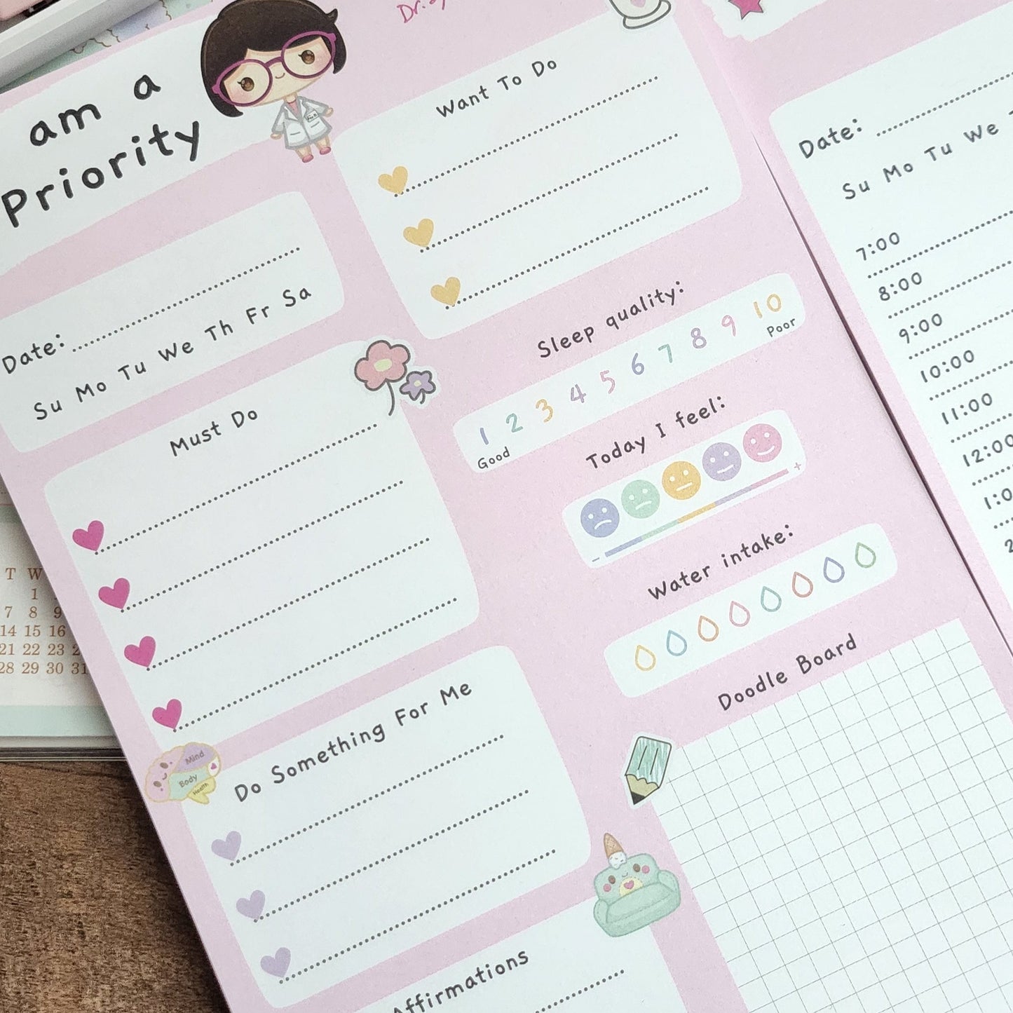 Cute Daily and Self Care Planner Notepads – Paper and Sprinkles