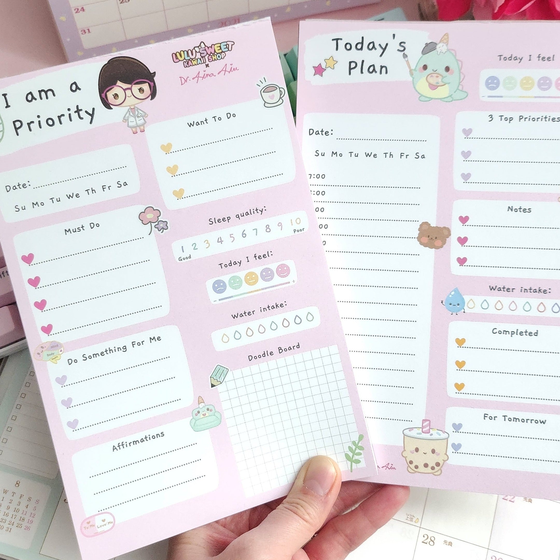 Cute Daily and Self Care Planner Notepads – Paper and Sprinkles